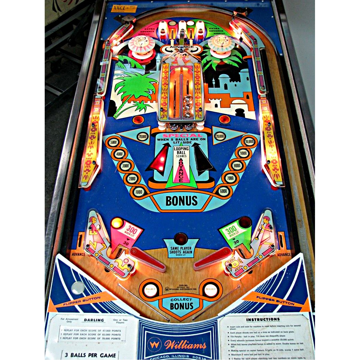 Darling Pinball Machine by Williams - Game Room Planet