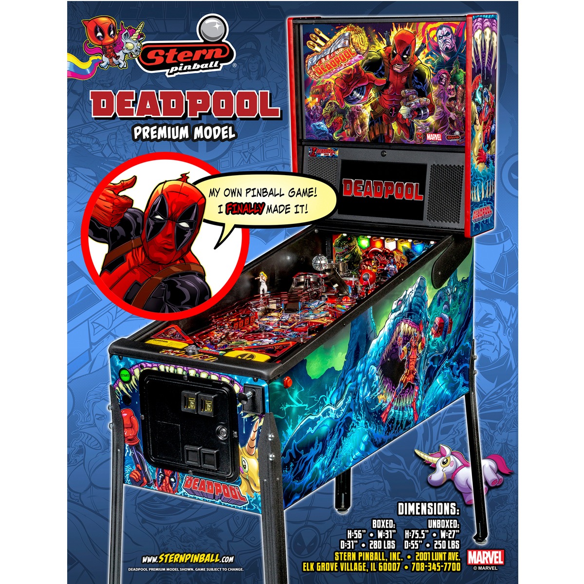 Deadpool Premium Pinball Machine - Game Room Planet