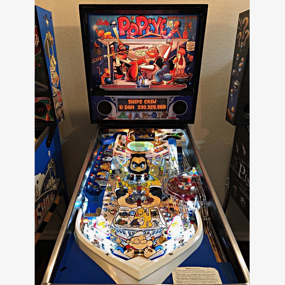 Popeye Saves The Earth Pinball Machine - Game Room Planet