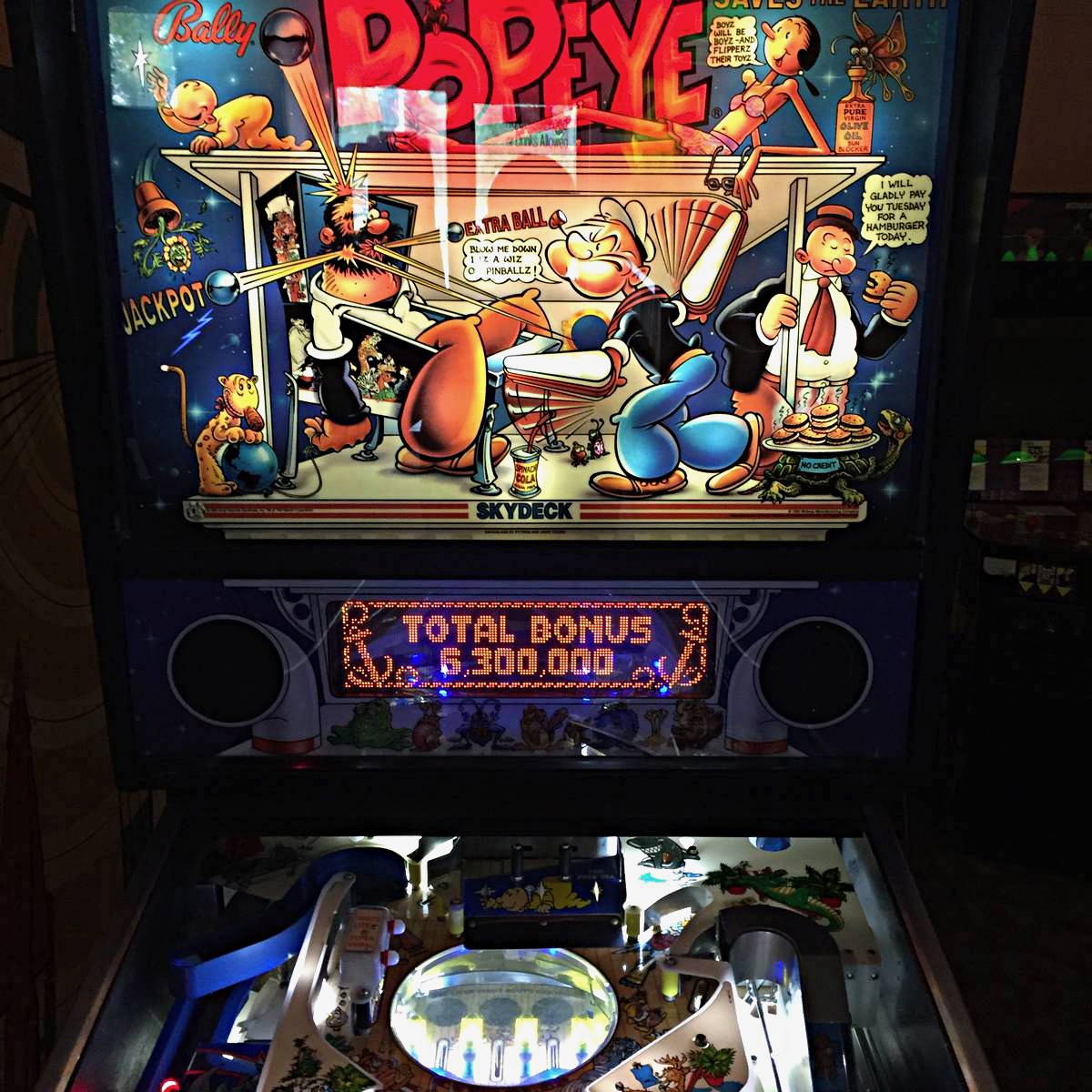 Popeye Saves The Earth Pinball Machine - Game Room Planet