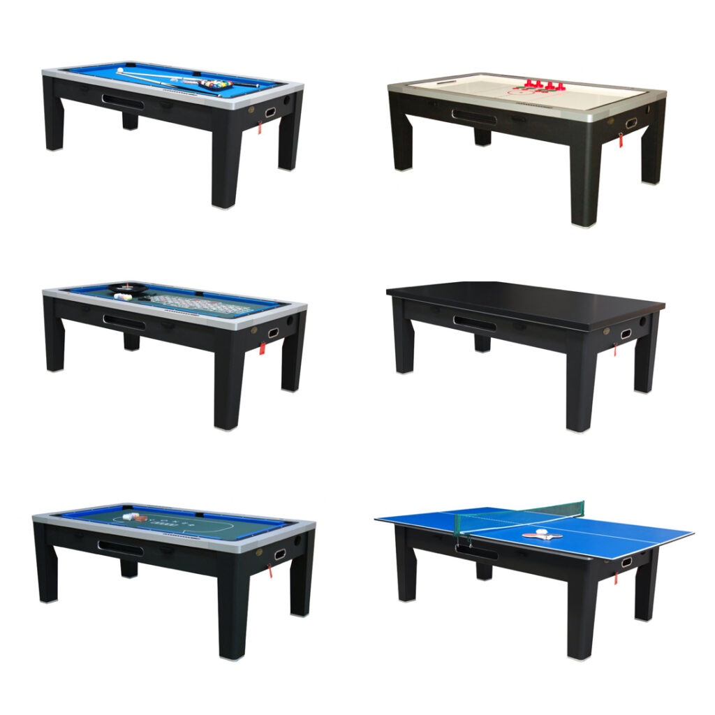 6 in 1 Multi Game Table - Black - Game Room Planet