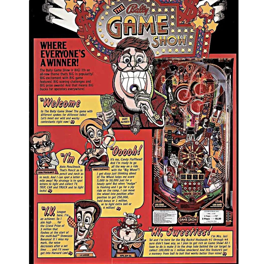 Game Show Pinball Machine - Game Room Planet