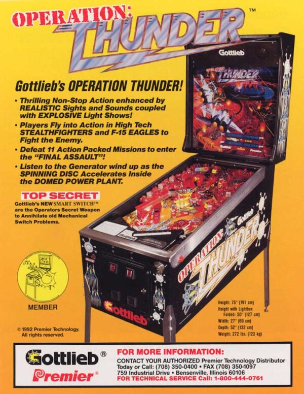 Operation: Thunder Pinball Machine - Game Room Planet